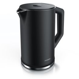 arendo Wasserkocher, 1,5 Liter, 40-100 Grad Temperaturwahl, LED-Display, hochwetiger Edelstahl, Schwarz