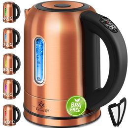 Kesser® 1,7 Liter Edelstahl Wasserkocher 2200W Temperaturwahl Warmhaltefunktion