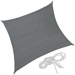 TecTake® Polyethylen Sonnensegel quadratisch grau - 300 x 300 cm