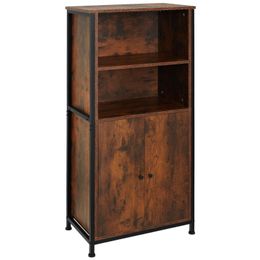 TecTake® Highboard, Industrial Style, 2 offene Fächer mit Deckplatte, mit höhenverstellbaren Füßen, 60 x 38 x 125 cm