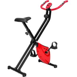 TecTake® Heimtrainer, klappbar, 8 Schwierigkeitsstufen, mit Pedalriemen, inklusive Trainingscomputer und Pulsmesser