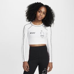 Nike Sportswear Longsleeve-Kurzoberteil für Mädchen - Weiß