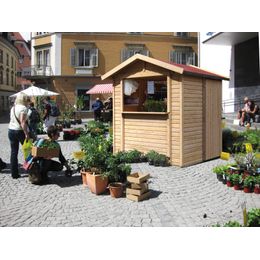 Gartenhaus Karibu "Verkaufshaus 1 naturbelassen" Gartenhäuser beige (naturbelassen) Gartenhäuser aus Holz hochwertiger nordischer Fichte