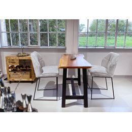 Barhocker GUTMANN FACTORY, grau (hellgrau), B:60cm H:105cm T:62cm, 100% Polyester, Hocker