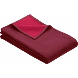 Wohndecke Ibena "Cotton Pur" Wohndecken Gr. B/L: 140 cm x 200 cm, rot (dunkelrot, rot) Baumwolldecken in trendigen Farben