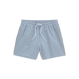 Badeshorts Venice Beach Gr. L (52), N-Gr, grün (grün, weiß) Herren Badehosen mit Seersucker-Effekt