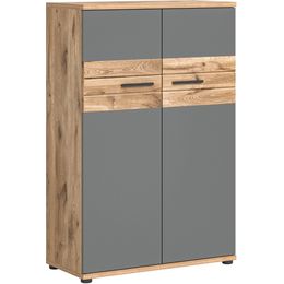 Aktenschrank Inosign "Riga, Breite 80cm, in Nox Oak Nachbildung und Basalt grau" Schränke Gr. B/H: 80 cm x 122 cm, 2 St., grau (no x oak nb) Aktenschränke Büroschrank, Büroeinrichtung, Arbeitszimmer, Stauraumschrank