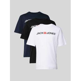 Jack & Jones T-Shirt mit Label-Print und Rundhalsausschnitt