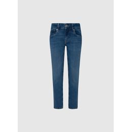 Slim-fit-Jeans Pepe Jeans "SLIM LW" Gr. 28, Länge 34, medium blue wiser wash Damen Jeans Röhrenjeans