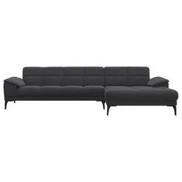 Ecksofa FLEXLUX "Viale L-Form, mit attraktiver Rückensteppung" Sofas Gr. B/H/T: 297cm x 160,5cm x 74cm, Lederoptik, Chaiselongue rechts, grau (shark grau) Sitzaufbau mit hochwertigem Kaltschaum für mehr Sitzkomfort