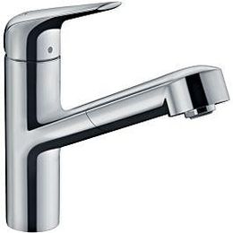 Hansgrohe Focus M42 Küchenarmatur 150 1jet 71829000 chrom, schwenkbarer Auslauf 120°, mit Ausziehauslauf