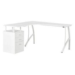 HOMCOM L-förmiger Schreibtisch Weiß 143,5 x 143,5 x 76 cm