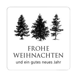 ratioform Geschenketiketten, Frohe Weihnachten, Tannenb&auml;ume, VE 500 Stk, LxB 35 x 35 mm, ab 5 VE