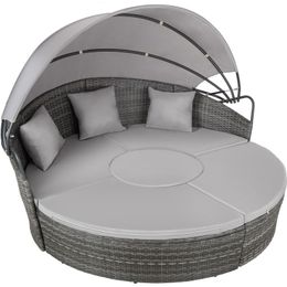 TecTake® Rattan Sonneninsel, widerstandsfähig, klappbares Sonnendach, variabel aufstellbar