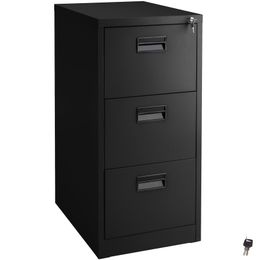 TecTake® Aktenschrank, aus pulverbeschichtetem Stahl, Etiketten zur Beschriftung, 62,4 x 46 x 102,8 cm