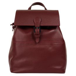 CLUTY Cityrucksack echt Leder, Made in Italy rot B/H/T: 26 cm x 31 cm x 14 cm B/H/T: 26 cm x 31 cm x 14 cm Höhe 31 cm x Breite 26 cm x Tiefe 14 cm