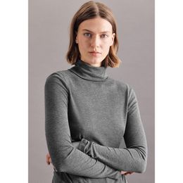 Seidensticker Strickpullover &raquo;Schwarze Rose&laquo; Langarm Rollkragen Uni anthra melange M M Passform: Slim Fit