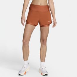 Nike Dri-FIT Swift 2-in-1-Laufshorts mit halbhohem Bund und Taschen für Damen (ca. 7,5 cm) - Orange