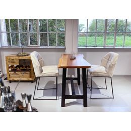 Barhocker GUTMANN FACTORY, beige, B:60cm H:105cm T:62cm, 100% Polyester, Hocker