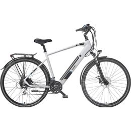 E-Bike Telefunken "Expedition XC941" E-Bikes Gr. 52 cm, 28 Zoll (71,12 cm), grau (kreide) E-Bikes Trekking Elektrofahrrad, Herren, 28 Zoll, 36 V 417,6 Wh Akku, Pedelec