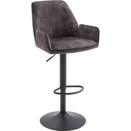 Bistrostuhl MCA furniture "OTTAWA" Stühle Gr. B/H/T: 52 cm x 91 cm x 51 cm, Velours, Metall, grau (anthrazit, schwarz matt lackiert)