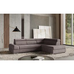Sit & More Ecksofa SIT & MORE "Broadway L-Form", grau (taupe), B:270cm H:79cm T:213cm, 90% Polyester, 10% Polyamid, Sofas, Ecksofa, mit verstellbaren Kopfteilen, wahlweise mit Bettfunktion