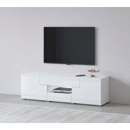 Lowboard Inosign "Toledo,Breite 159cm, trendige TV-Schrank mit dekorative Fräsungen" Sideboards weiß (weiß matt, hgl) Lowboards TV-Board ohne Beleuchtung, TV-Kommode mit viel Stauraum