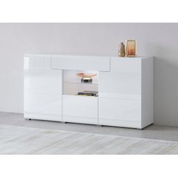 Sideboard Inosign "Toledo,Breite 159cm,moderne Anrichte mit dekorative Fräsungen,grifflos" Sideboards weiß (weiß matt, hgl) Kommode viel Stauraum, Einlegeböden verstellbar,ohne Beleuchtung