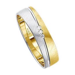 Trauring Firetti "Schmuck Geschenk Gold 375 Hochzeit Ehering "LIEBE"" Fingerringe Gr. 16,5, 0,03 ct SI = kleine Einschlüsse mit Brillanten, Gelbgold 375, 5 mm, goldfarben (gelbgoldfarben, weißgoldfarben) Made in Germany, wahlweise mit oder ohne Brillanten