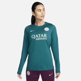 Paris Saint-Germain Strike Nike Dri-FIT-Fußball-Strickoberteil für Damen mit Rundhalsausschnitt - Grün