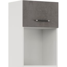 Klapphängeschrank IMPULS KÜCHEN ""Prag und Valencia", Breite/Höhe: 45/72,3 cm" Schränke Gr. B/H/T: 45 cm x 72,3 cm x 34,2 cm, grau (beton, optik schiefer dunkelgrau) Hängeschränke vormontiert, mit Soft-Close, Klapptür und offener Nische