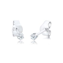 Paar Ohrstecker Elli DIAMONDS "Stecker Diamant 0.06 ct. Solitär 925 Silber" Ohrringe Gr. OneSize, 0.012 ct P1 = bei 10-facher Vergrößerung erkennbare Einschlüsse mit Diamanten, Silber 925 (Sterlingsilber), silberfarben (silber, weiß) Damen