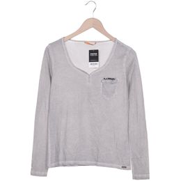 BOSS Orange Damen Langarmshirt, grau, Gr. 36