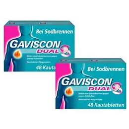 Reckitt Benckiser Deutschland GmbH GAVISCON Dual Kautabletten mit Zweifachwirkung gegen Sodbrennen 2X48 St