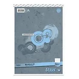 URSUS Style Notizblock DIN A4 Kariert Geheftet Papier Grau Perforiert 100 Seiten