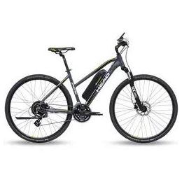 E-Bike Head "e I-Peak RM Lady" E-Bikes Gr. 46cm, 28 Zoll (71,12cm), grau (grey matt/lime) Pedelec, Elektrofahrrad für Damen