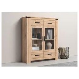 Highboard COTTA "Hawai" Sideboards Gr. B/H/T: 125cm x 146cm x 40cm, 4 St., beige (artisan) Vitrine, Breite 125 cm