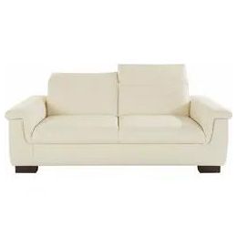 2,5-Sitzer DOMO collection "Sully" Sofas Gr. B/H/T: 210cm x 84cm x 102cm, Kunstleder SOFTLUX, mit Rückenverstellung, beige (creme) wahlweise mit Rückenverstellung