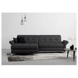 Ecksofa Inosign "Maredo L-Form", grau (anthrazit), B:284cm H:89cm T:179cm, 100% Polyester, Sofas, Federkern, wahlweise auch mit Kopfteil- und Armlehnverstellung