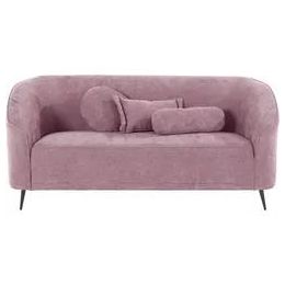 3-Sitzer LEONIQUE "Ashly" Sofas Gr. B/H/T: 184cm x 81cm x 80cm, Struktur weich, rosa (rosé) in 3 Bezugsvarianten, Bouclé, Samtoptik und Struktur weich.