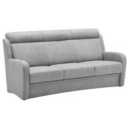 3-Sitzer VILLA BECK "Varese" Sofas Gr. B/H/T: 195cm x 99cm x 83cm, Microfaser, mit Sitzvorzug und Bettkasten, silberfarben (32 silber) Kopfteilverstellung, wahlweise mit Sitzvorzug, in Sitzhöhe 46 cm