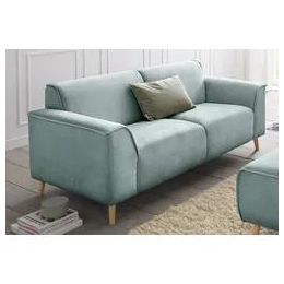 2,5-Sitzer Andas "Janek" Sofas Gr. B/H/T: 193cm x 81cm x 90cm, Struktur weich, ohne Funktion, grün (mint) mit Federkern und Keder in scandinavischem Design