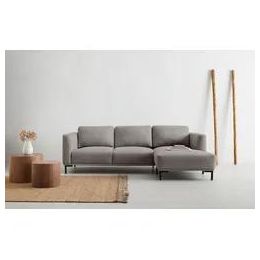 Ecksofa OTTO products "Fillin, L-Form" Sofas Gr. B/H/T: 242cm x 82cm x 152cm, Leinenmix, Recamiere rechts, grau (taupe) Struktur hergestellt aus recycelten PET-Flaschen und im Leinen-Mix