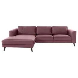 Ecksofa Inosign "Lumber Jack, L-Form" Sofas Gr. B/H/T: 280cm x 85cm x 167cm, Velours, Recamiere links, ohne Schlaffunktion und Bettkasten, rosa (altrosa) in moderner Optik