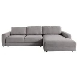 Ecksofa Places of Style "Bloomfield, L-Form" Sofas Gr. B/H/T: 303cm x 84cm x 176cm, Struktur, mega-Recamiere rechts, XL mit Bettfunktion und Bettkasten, grau wahlweise mit Bettfunktion und Bettkasten