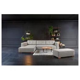 Ecksofa Tom Tailor HOME "HEAVEN CHIC XL" Sofas Gr. B/H/T: 302cm x 85cm x 221cm, Struktur fein TBO, Recamiere links, ohne Bettfunktion-ohne Bettkasten, grau (powder grey tbo 39) aus der COLORS COLLECTION, wahlweise mit Bettfunktion & Bettkasten