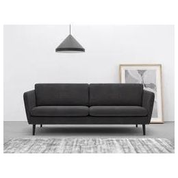 3-Sitzer Andas "Hafjell" Sofas Gr. B/H/T: 202cm x 81cm x 92cm, Struktur, grau (anthrazit) mit Komfortschaum