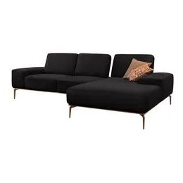 Ecksofa W.Schillig "run, Designsofa mit tollem Sitzkomfort, bequem, L-Form", schwarz (midnight w82), B:279cm H:88cm T:178cm, Longlife Xtra-Leder Z73: Naturwalkleder der Luxusklasse aus den erlesensten Rohhäuten. Hautstärke 1, 1 u2013 1, 3 mm, ROHLEDER Jacquard-Flachgewebe Q2 W60 (63% Polyester, 37% Polyacryl), ROHLEDER Chenille-Flachgewebe Q2 W77 (68% Polyacryl, 32% Polyester), Stoff S37 (100% Pol