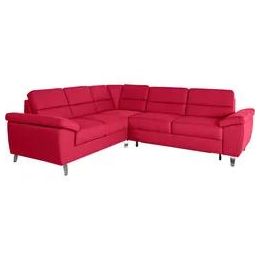 Sit & More Ecksofa SIT & MORE "Sorano L-Form" Sofas Gr. B/H/T: 249cm x 88cm x 229cm, Flachgewebe, langer Schenkel rechts, mit Bettfunktion-mit Bettkasten, rot wahlweise mit Bett- und Relaxfunktion, inkl. Bettkasten