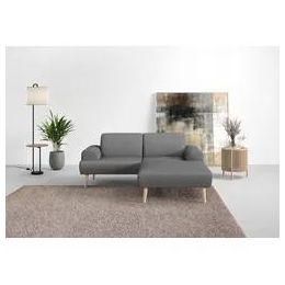 Ecksofa Andas "Swift L-Form" Sofas Gr. B/H/T: 192cm x 83cm x 176cm, Webstoff fein, Recamiere rechts, grau Federkern-Polsterung, BTH: 19283176 cm